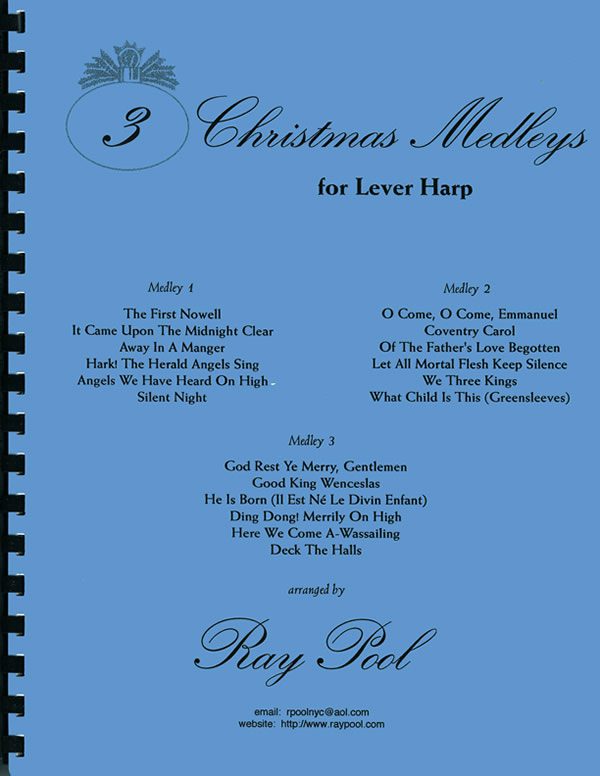 Harp Sheet Music: Three Christmas Medleys (Lever Harp) by POOL, R.