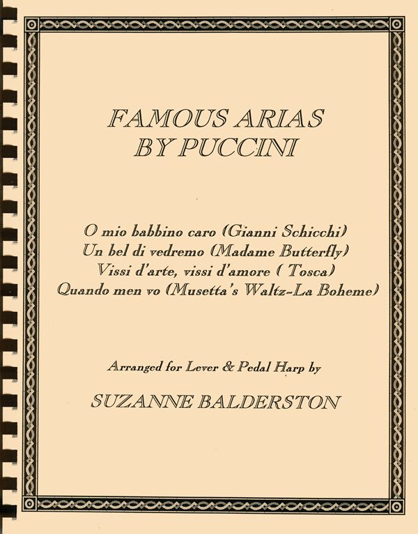 Harp Sheet Music: Famous Arias by Puccini by PUCCINI, G./BALDERSTON