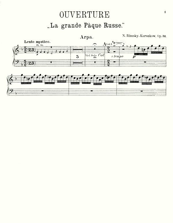 Harp Sheet Music: Russian Easter Overture Op. 36 (harp part) by RIMSKY ...