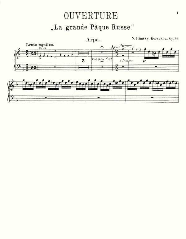 Harp Sheet Music: Russian Easter Overture Op. 36 (harp part) by RIMSKY ...