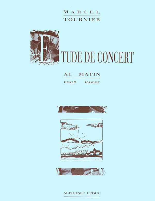 Harp Sheet Music: Etude de Concert (Au Matin) by TOURNIER, M.
