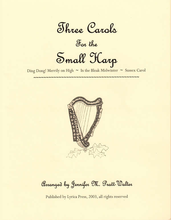 Harp Sheet Music: Three Carols for the Small Harp by PRATT-WALTER J.