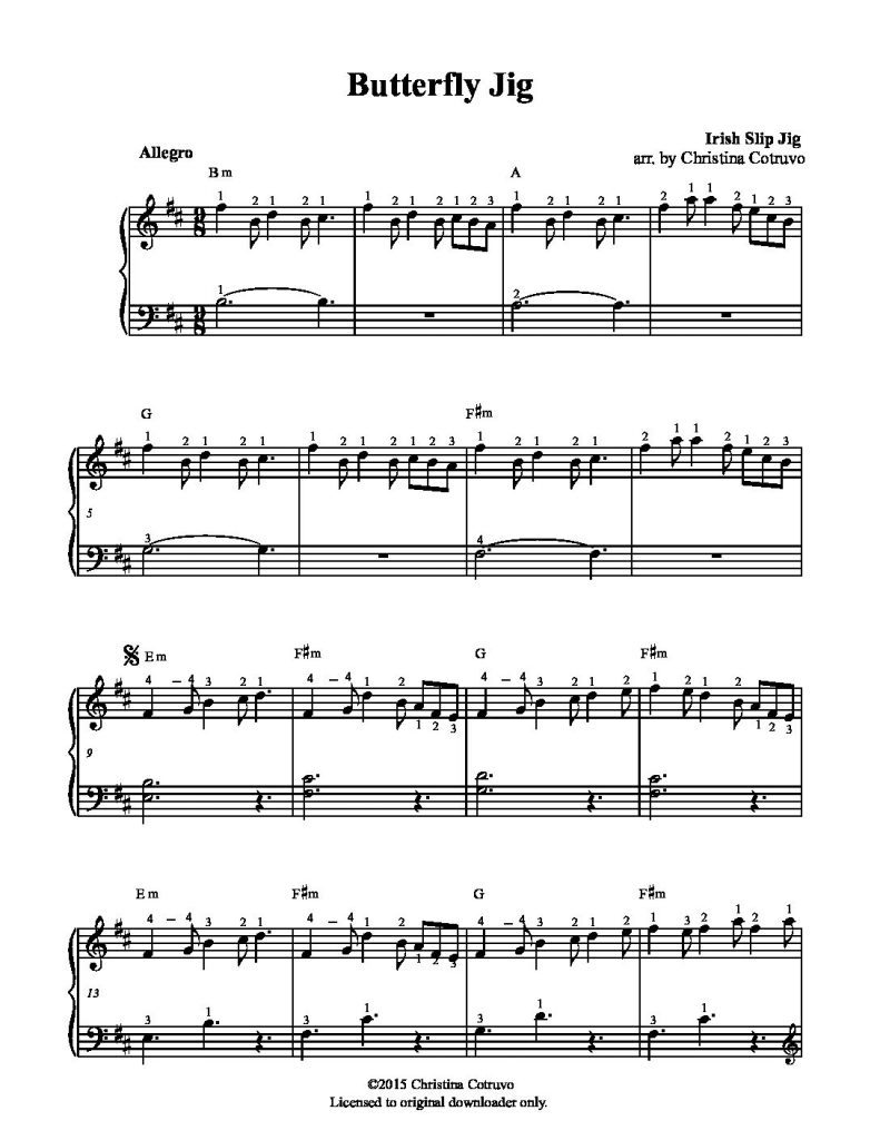 Butterfly Jig for solo harp - Harp.com