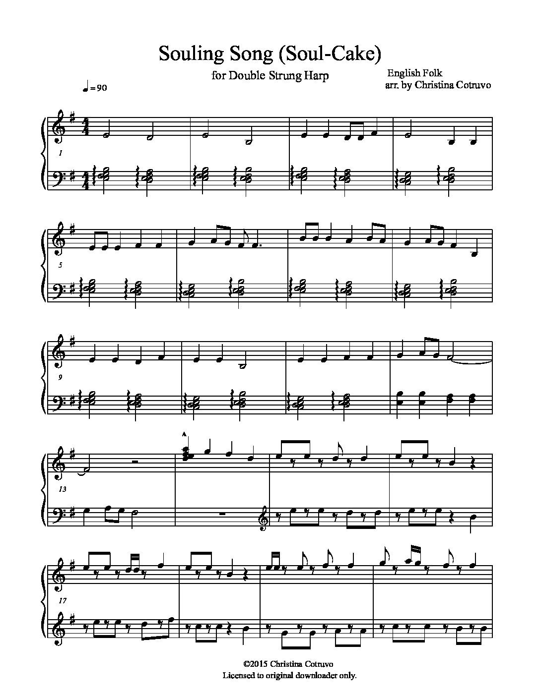 Souling Song (Song-Cake) for the Double Strung Harp - Harp.com